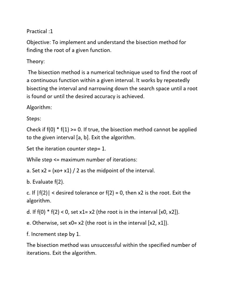 NM First Practical | PDF | Numerical Analysis | Mathematical Logic