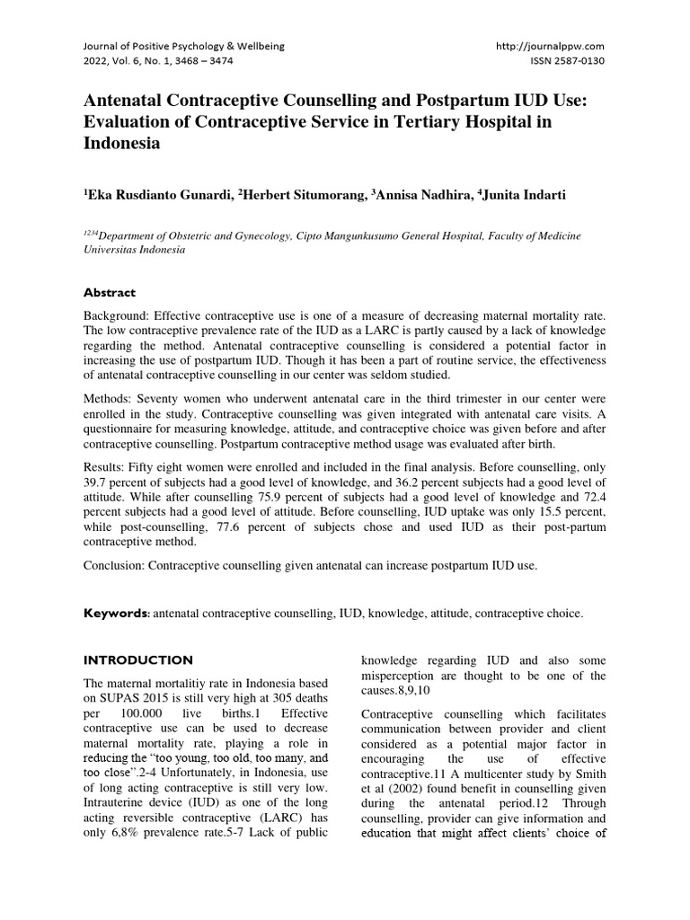 Antenatal Contraceptive Counselling and Postpartum IUD Use | PDF ...