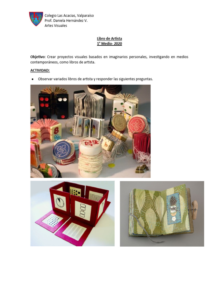Libros de Artista en Artes Visuales 1° Medio | PDF | Arte | Estilo de vida