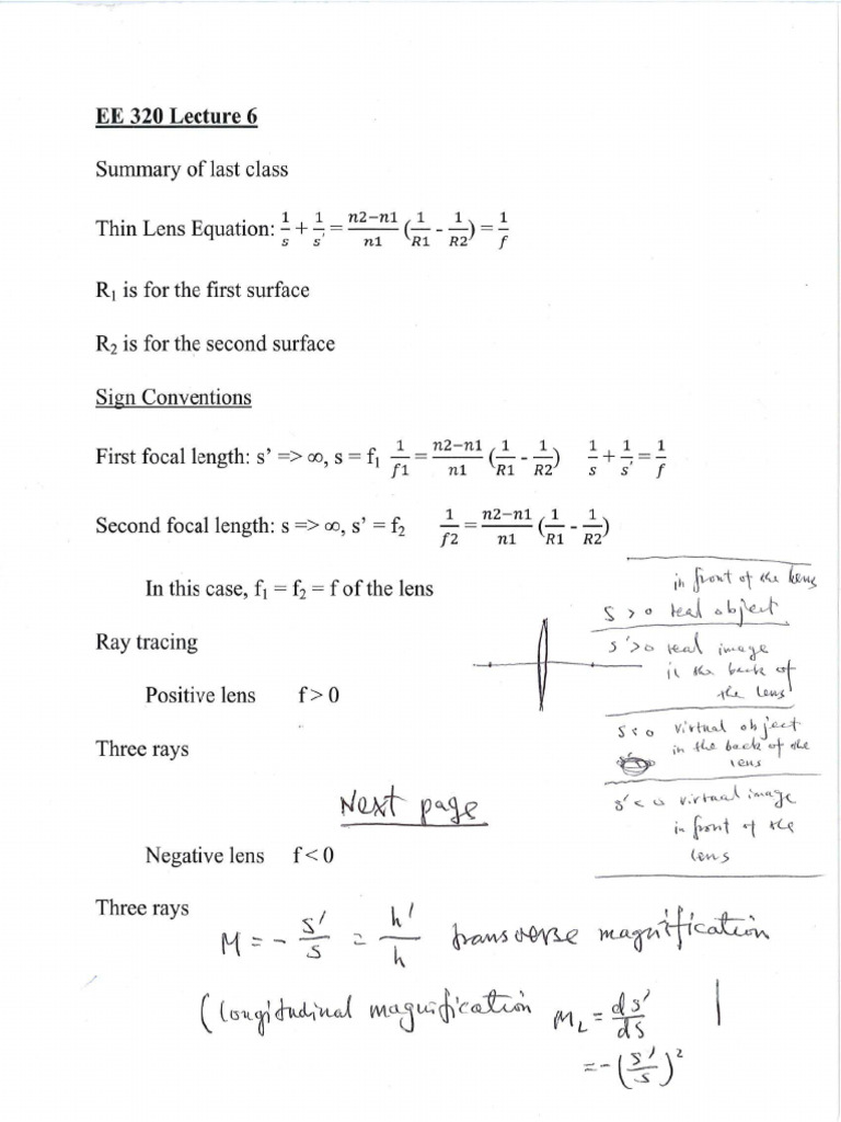 Lecture 6-Lens Systems-2023 | PDF