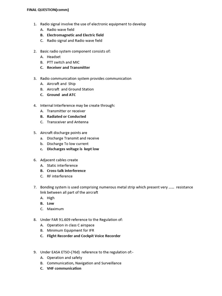 Radio Signal UniKL MIAT Final QnA | PDF | Antenna (Radio) | Radio Wave