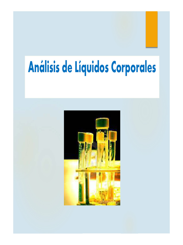 Análisis de Líquidos Corporales | PDF | Especialidades Medicas ...
