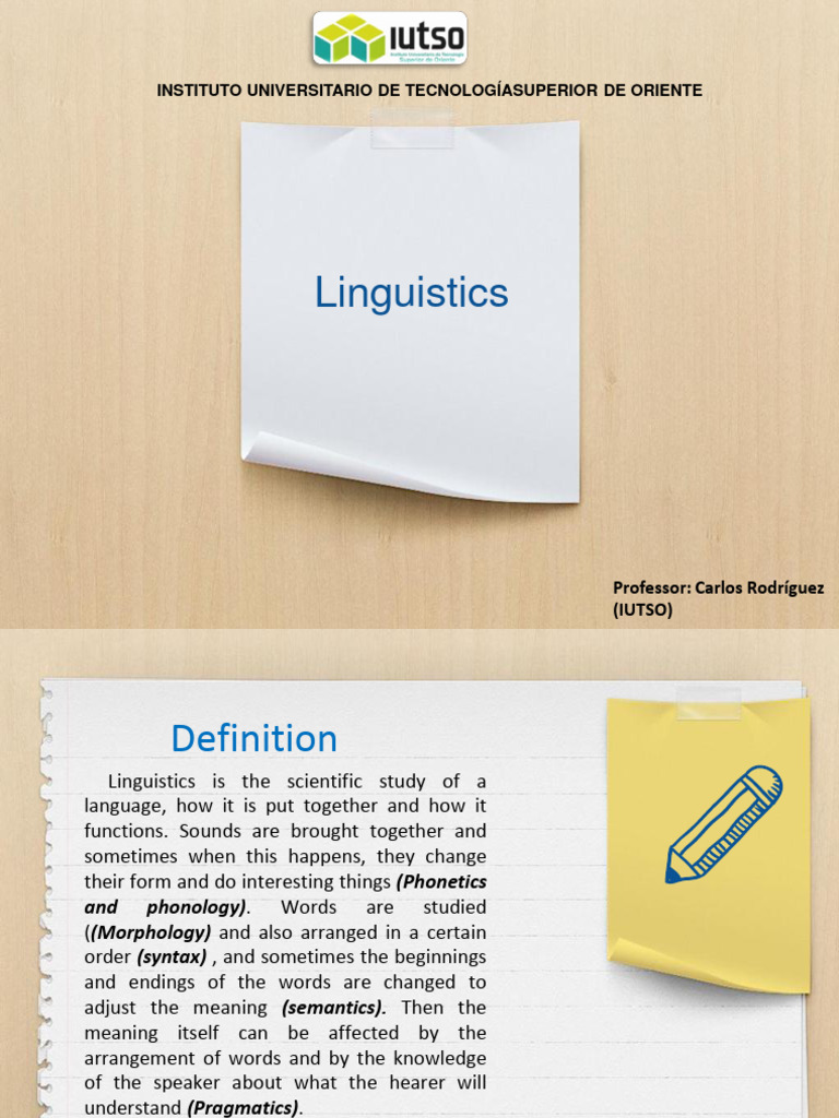 Linguistics I | PDF | Linguistics | Word