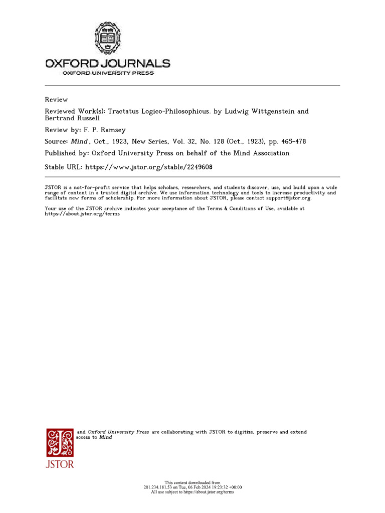 Reseña TLP (Ramsey) | PDF