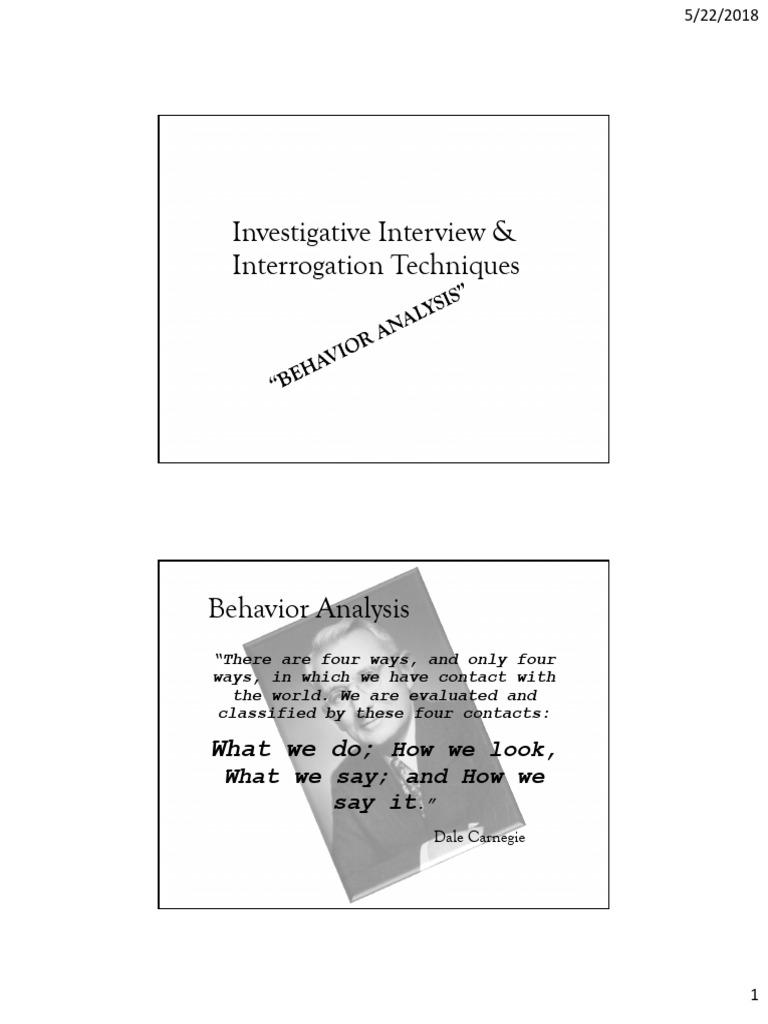 Behavior Analysts | PDF | Emotions | Interrogation