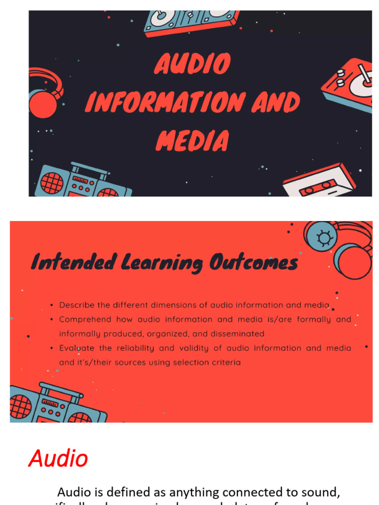 Audio Information and Media | PDF