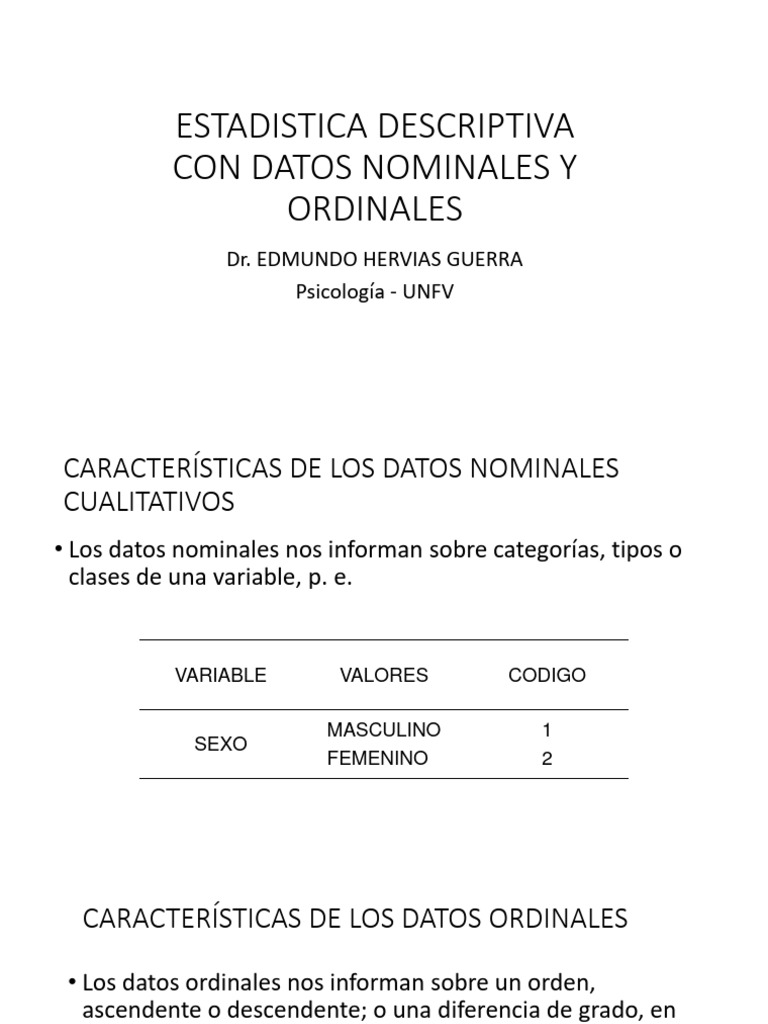 4 Estadistica Descriptiva Con Ordinales y Nominales | PDF ...