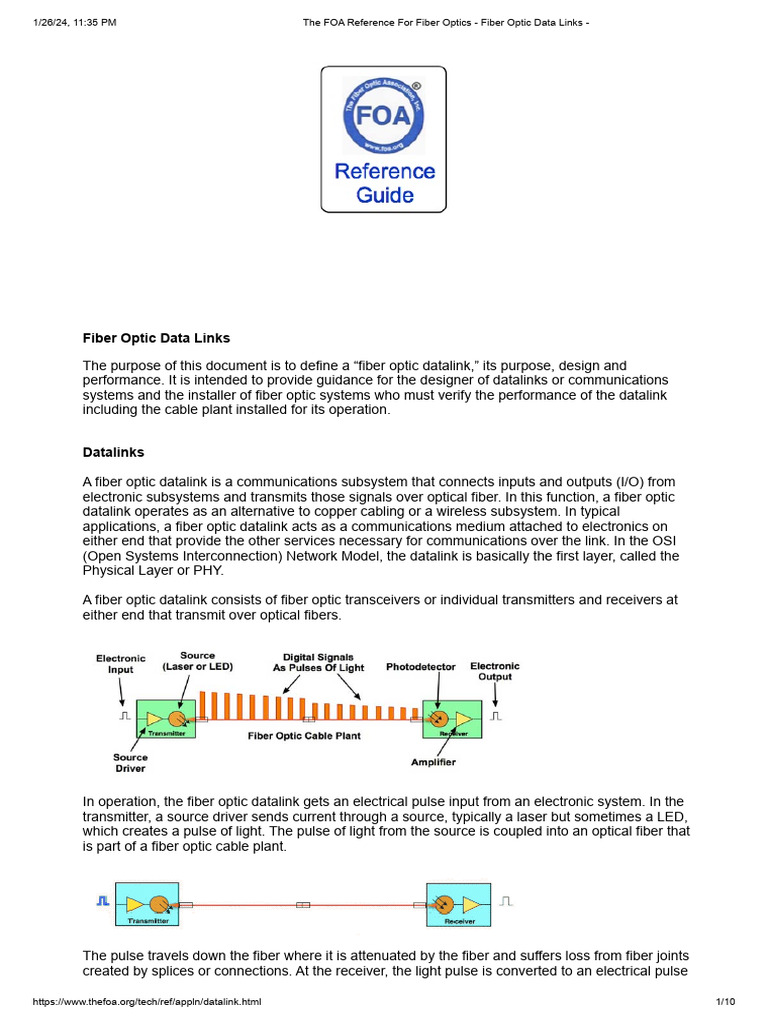 The FOA Reference For Fiber Optics - Fiber Optic Data Links | PDF ...
