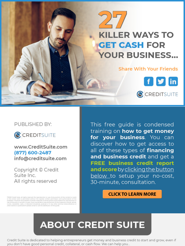 27 Killer Ways To Get Cash For Your Business | PDF | Credit | Finance ...