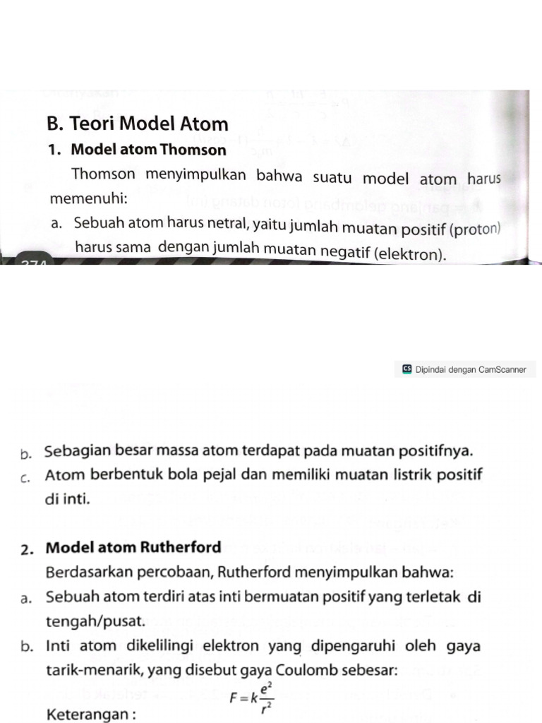 Teori Model Atom | PDF