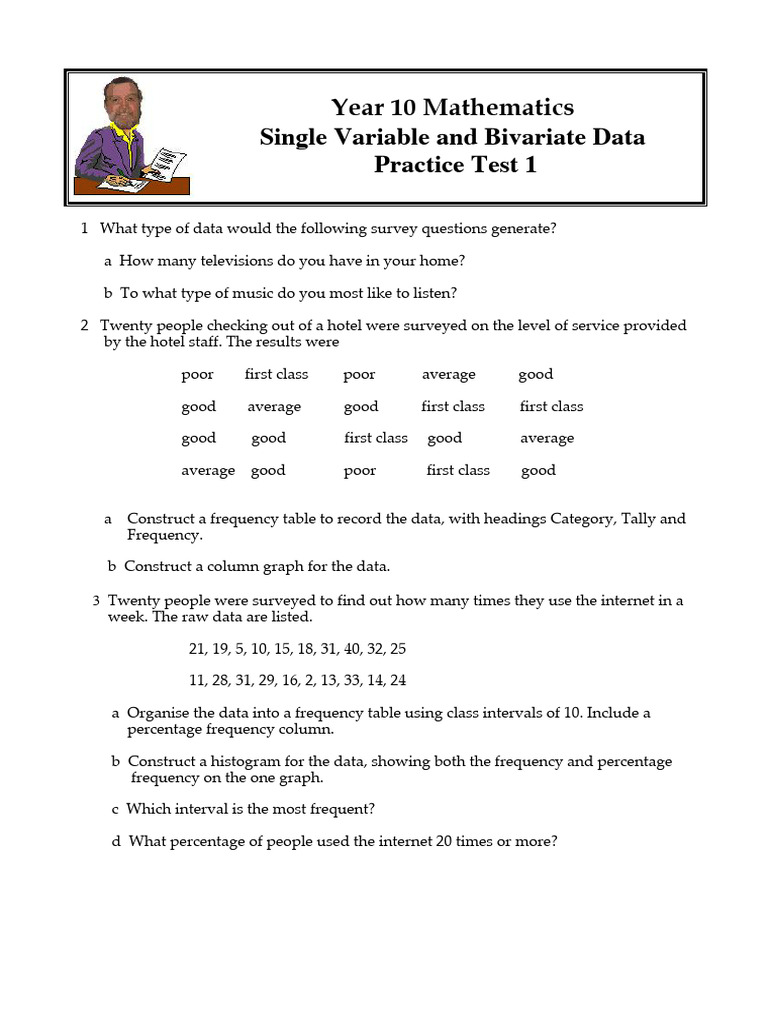 Year 10 Math Data Analysis Test | PDF | Quartile | Descriptive Statistics