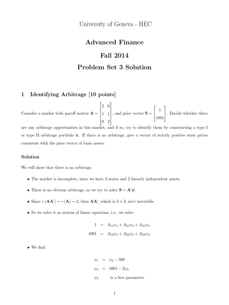 AF PS3 2014 15 Solution | PDF | Investing | Economics