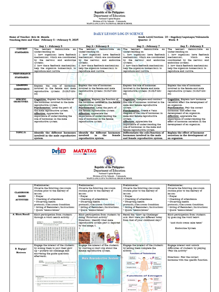 SCI10 Q3W1-Reprooductive System | PDF | Luteinizing Hormone | Medical Specialties