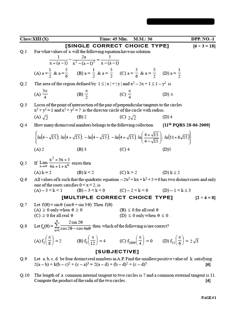 DPP 1 | PDF | Teaching Methods & Materials