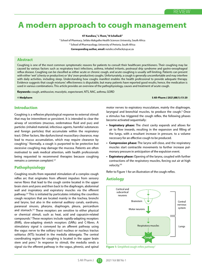 A Modern Approach To Cough Management | PDF | Cough | Diseases And ...