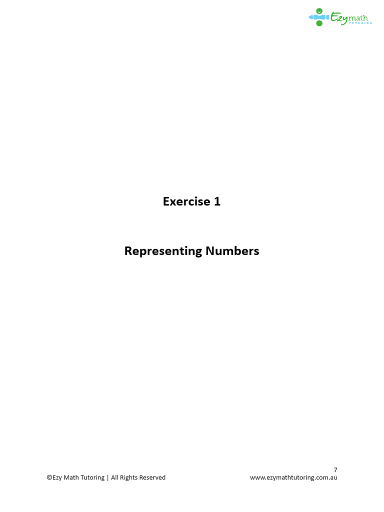 Year 3 Maths - Number - Representing Numbers - Questions (Ch1 Ex1 ...