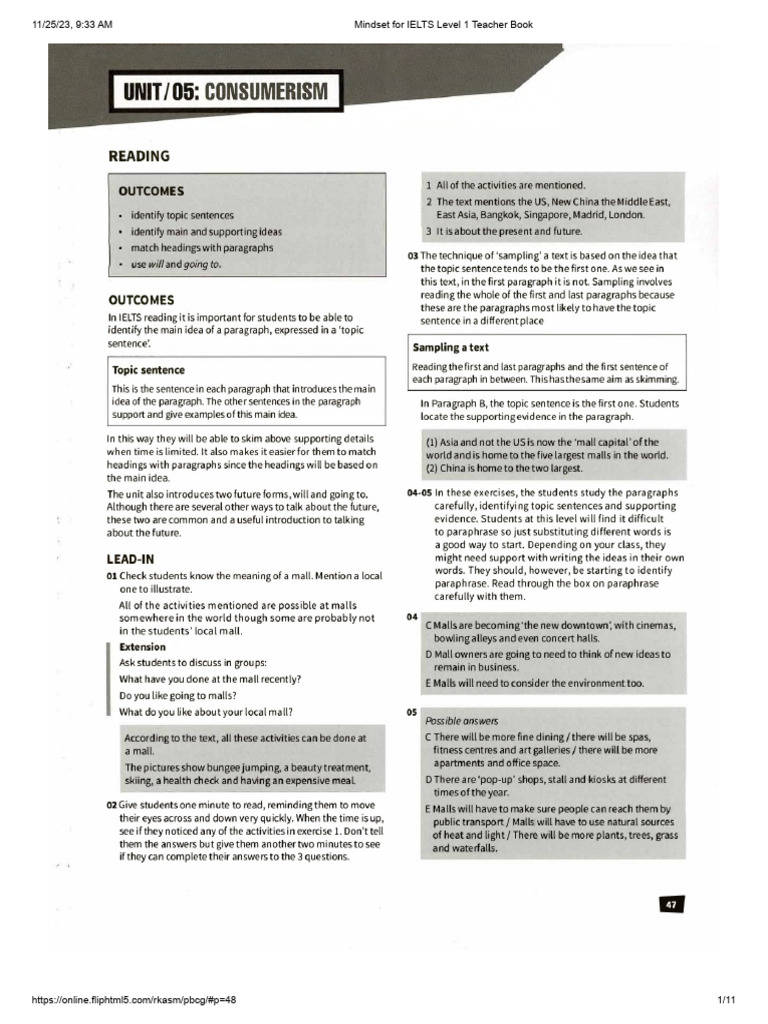 Mindset For IELTS Level 1 Teacher Book | PDF