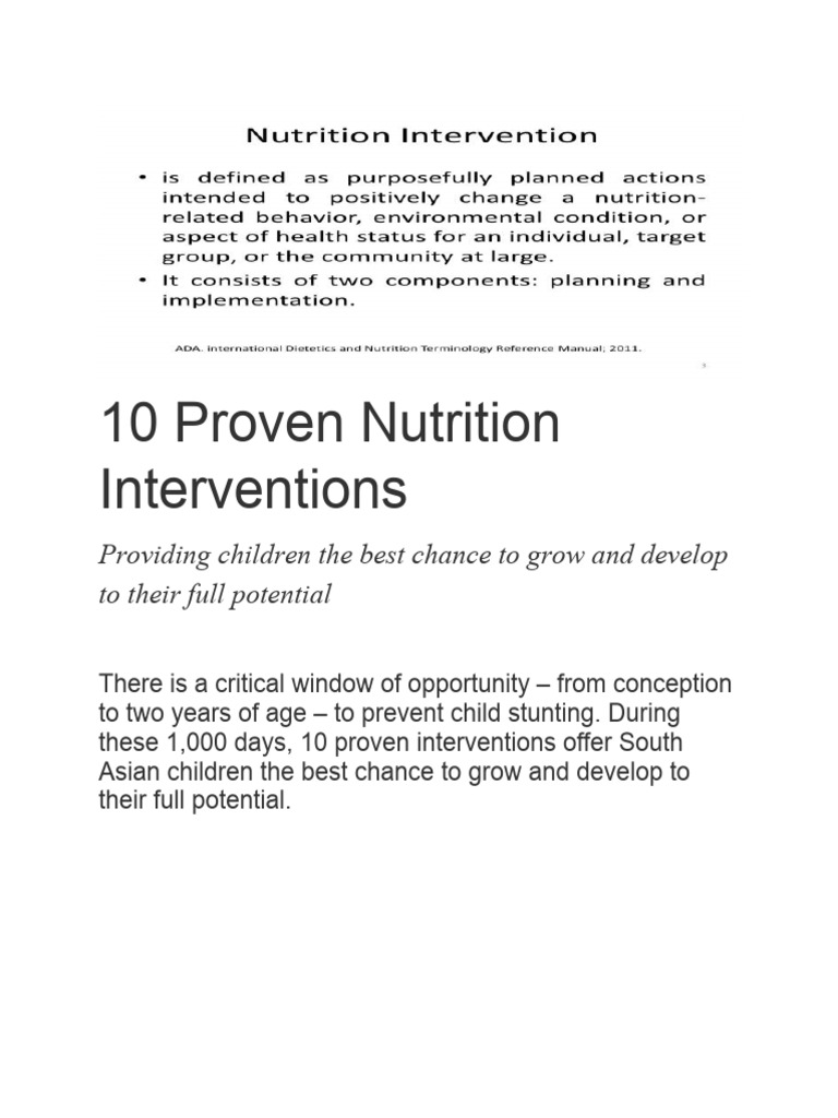 p0z3zwpx9 10 Proven Nutrition Interventions 1 | PDF