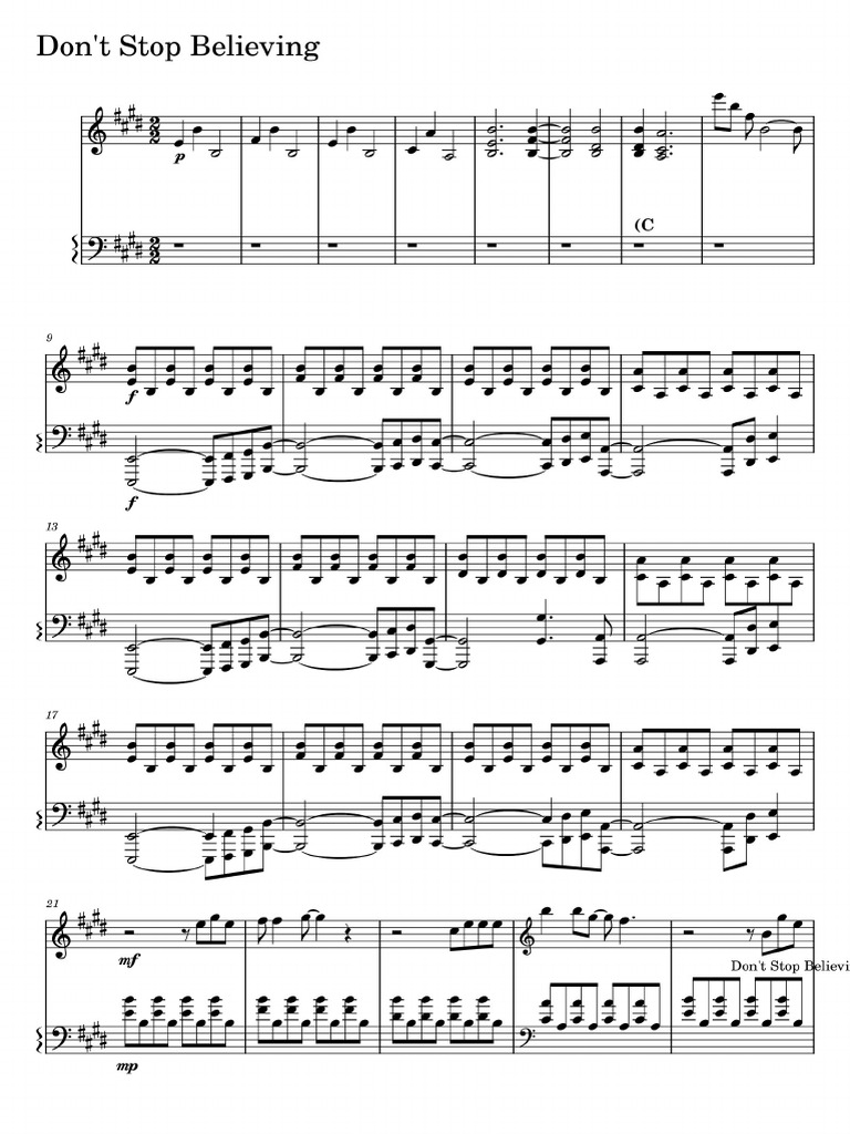 Dont_Stop_Believing_Piano | PDF