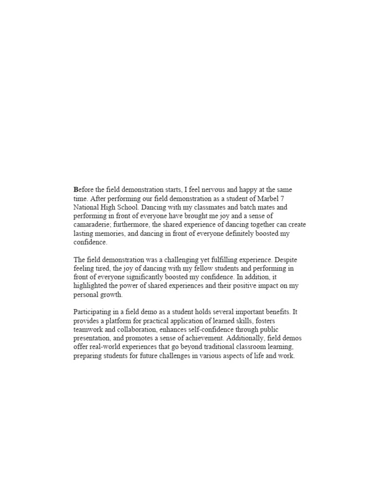 Before The Field Demonstration Starts | PDF | Behavioural Sciences ...