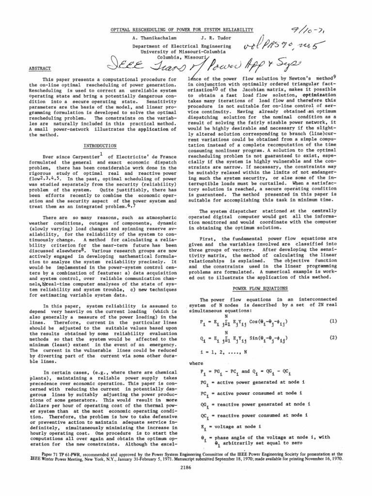 Generator Dispatch By Sensitivity Method Pdf Mathematical