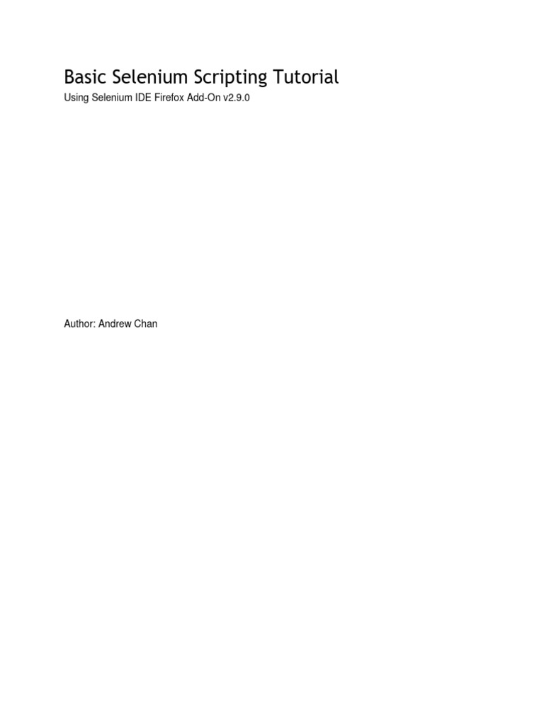 Selenium Scripting Tutorialfor Probing Pdf Control Flow Selenium Software 4201