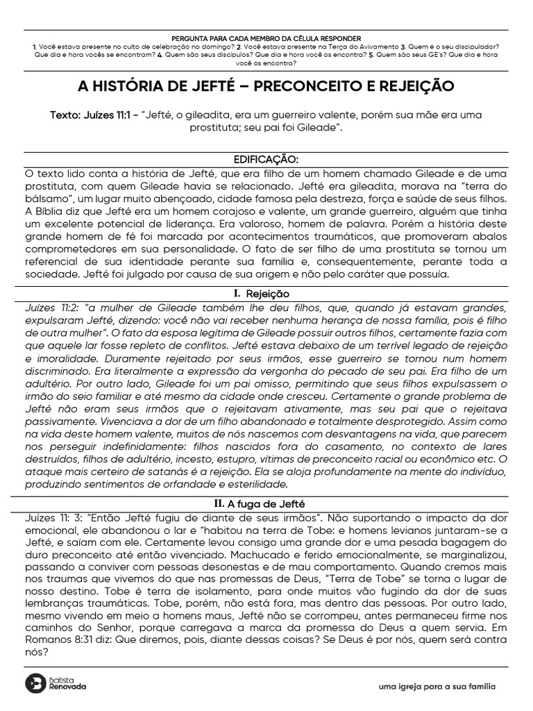 265 A História de Jefté PDF | PDF | Deus