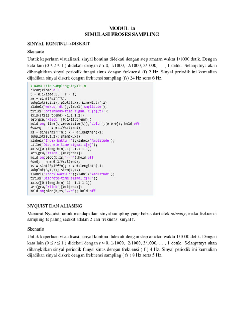 Modul Sampling dan Transformasi Fourier | PDF