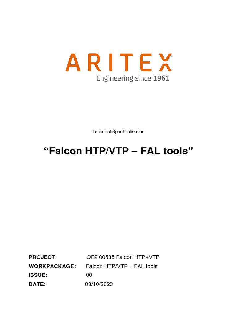 AET 006 OF2 - 00535 Technical Specification Falcon HTP+VTP - FAL Tools - Rev.01 | PDF ...