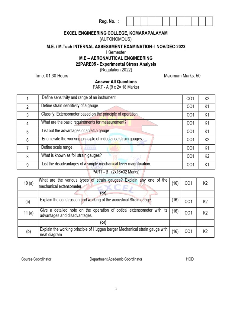 Iae-I-Esa - 2023-24 | PDF | Science | Mechanics