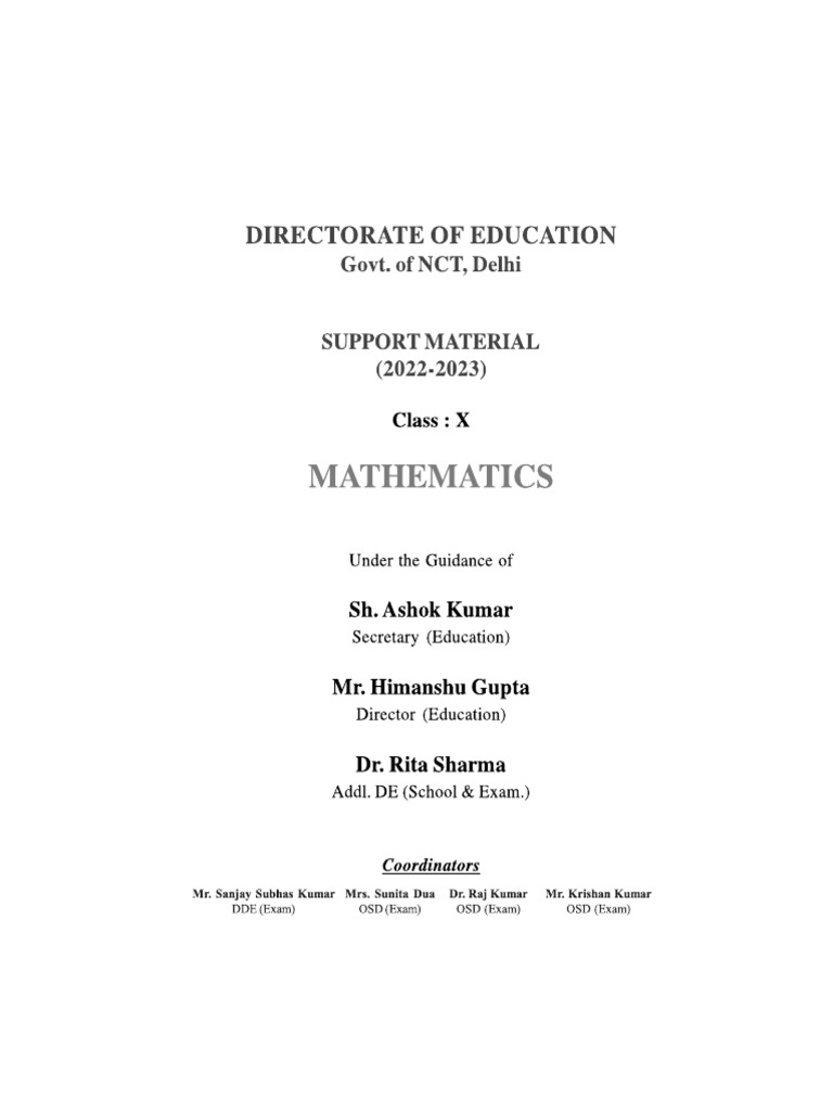 Maths Support Material | PDF | Area | Circle