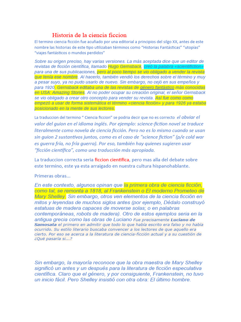Historia de La Ciencia Ficcion | PDF | Ciencia ficción