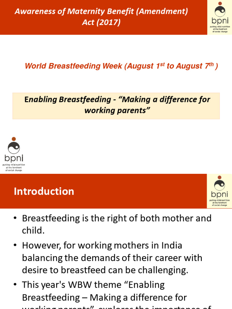 Maternity Benefit Act 2017 Overview | PDF | Breastfeeding | Mother