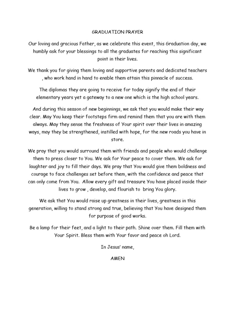 Graduation Prayer | PDF