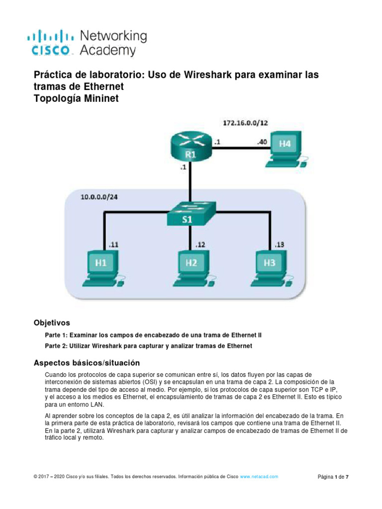 8.2.8 Lab - Using Wireshark To Examine Ethernet Frames - Es XL | PDF | Controlador de interfaz ...