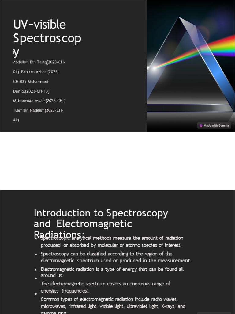 UV Visible Spectros | PDF | Ultraviolet–Visible Spectroscopy | Electromagnetic Spectrum