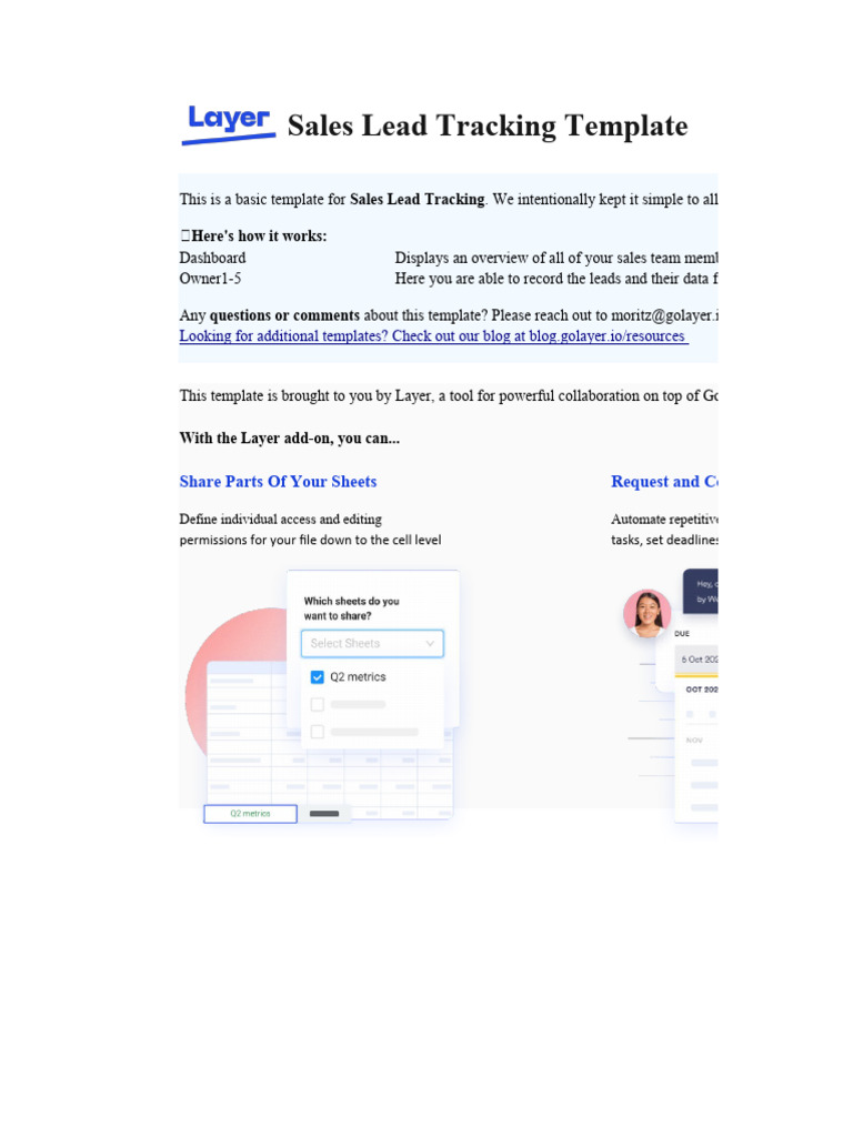 Sales Lead Tracking Template by Layer | PDF | Sales | Software