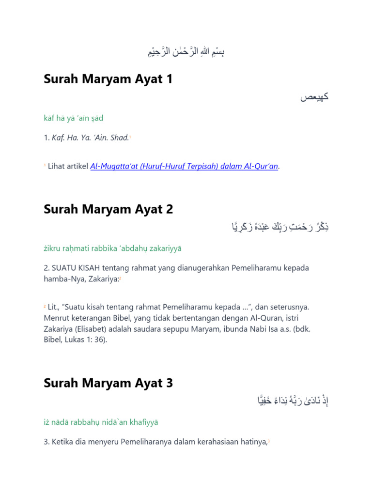 Surah Maryam | PDF