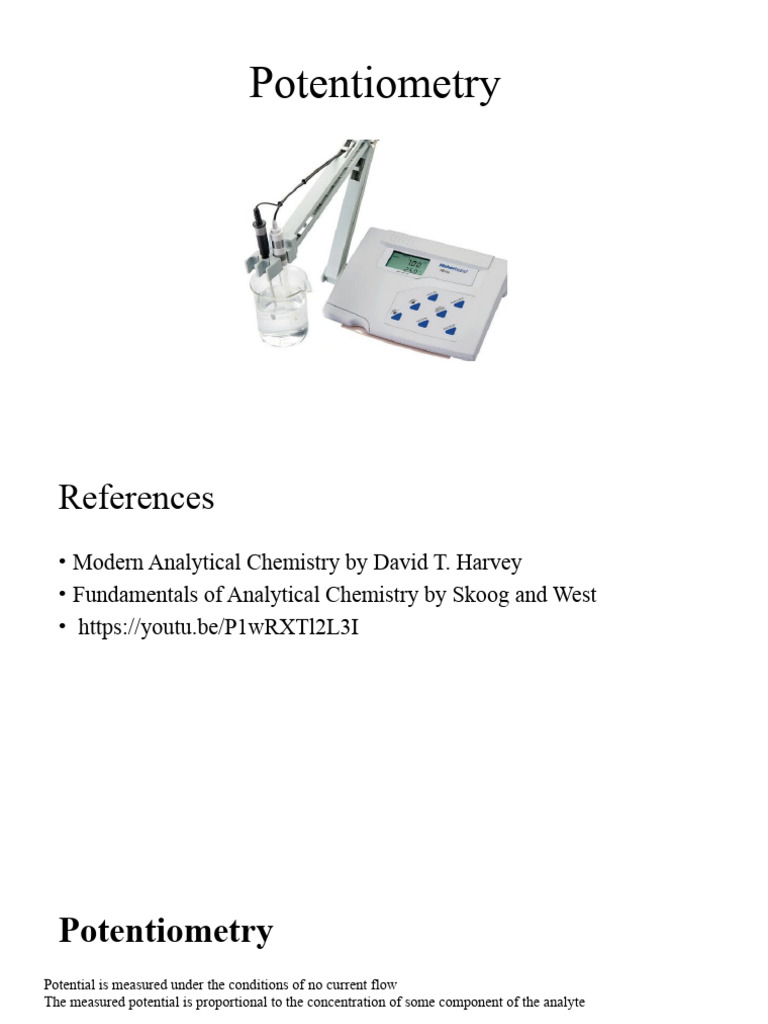 Potentiometry 1 | PDF | Ph | Salt (Chemistry)