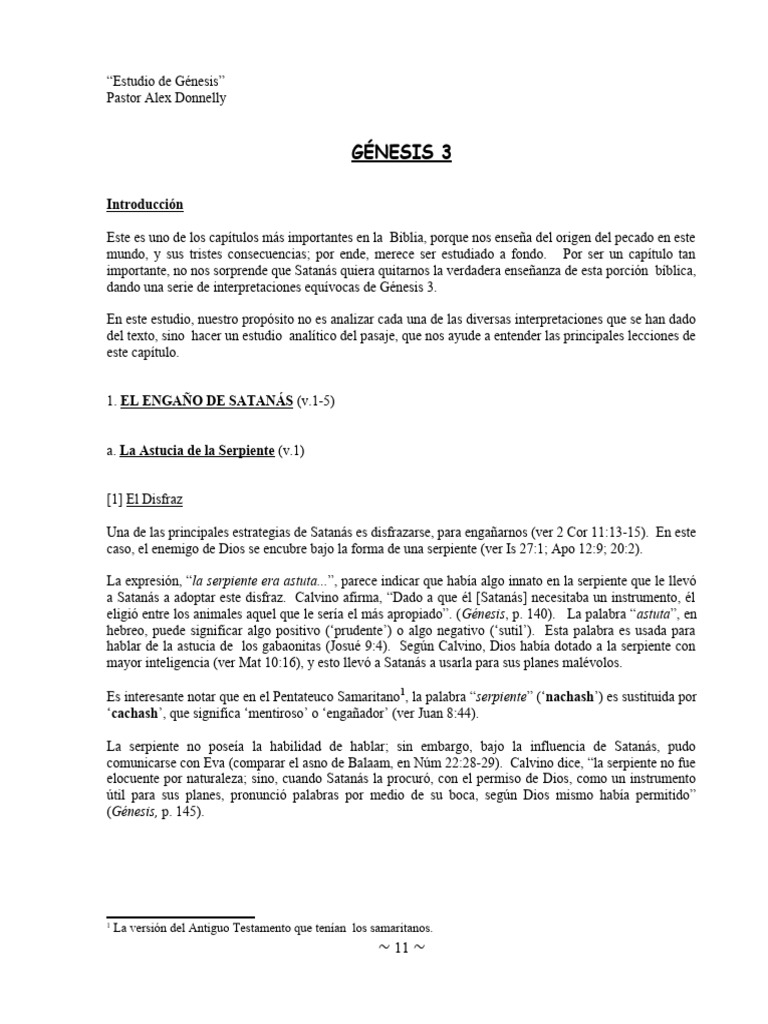 Estudio de Genesis 3 (Revisado) | PDF | Adán y Eva | Satán