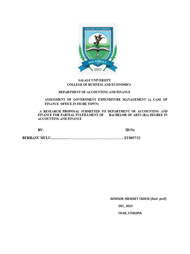 Berhanu Proposal After Comment | PDF | Taxes | Government Spending