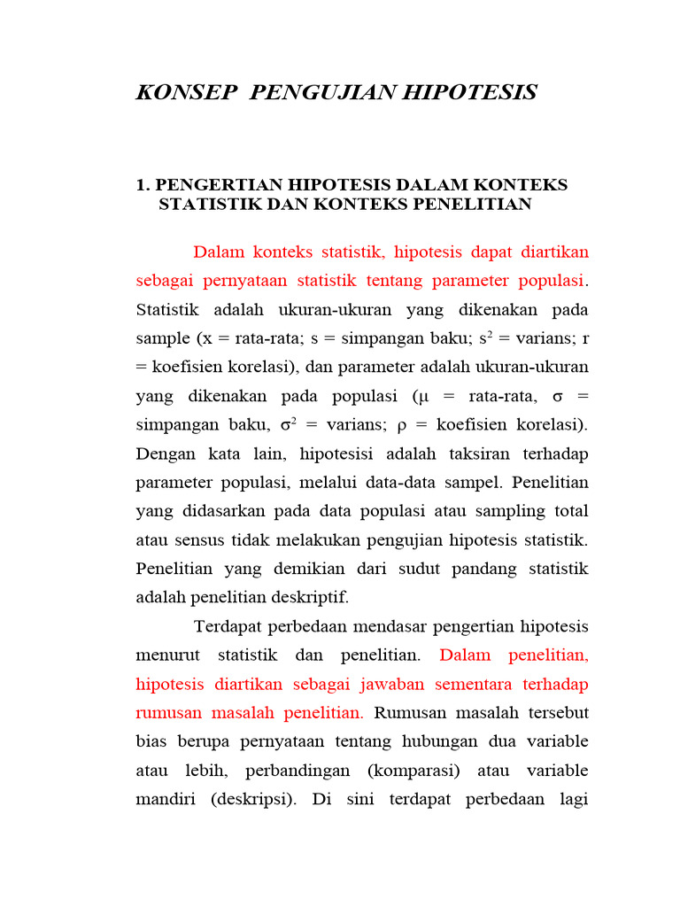 Pertemuan 7 Konsep Pengujian Hipotesis | PDF Pertemuan 7 Konsep Pengujian Hipotesis | PDF