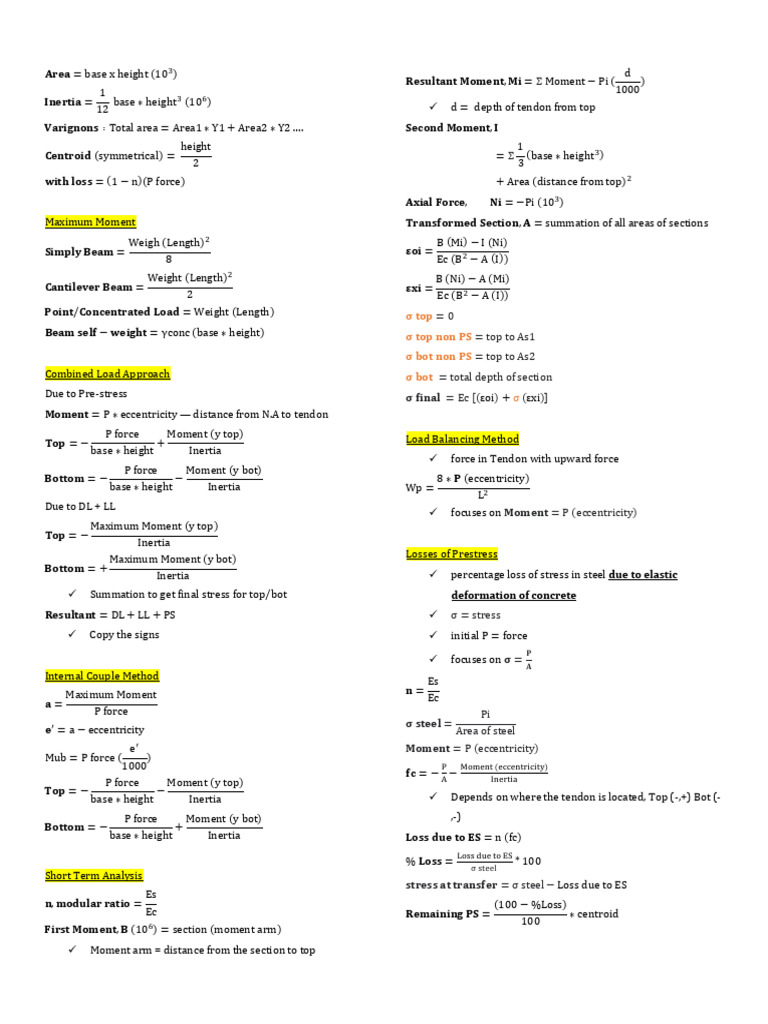 PRCD Formulas | PDF | Creep (Deformation) | Materials Science