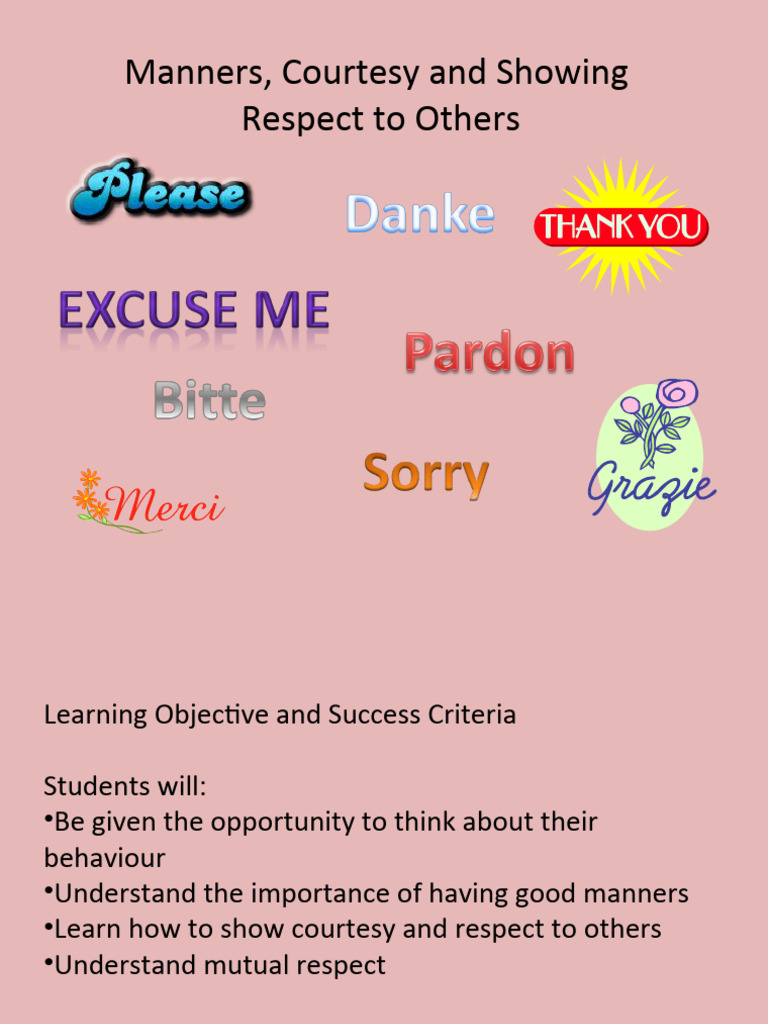Manners Courtesy and Respect PPT.234180487 | PDF