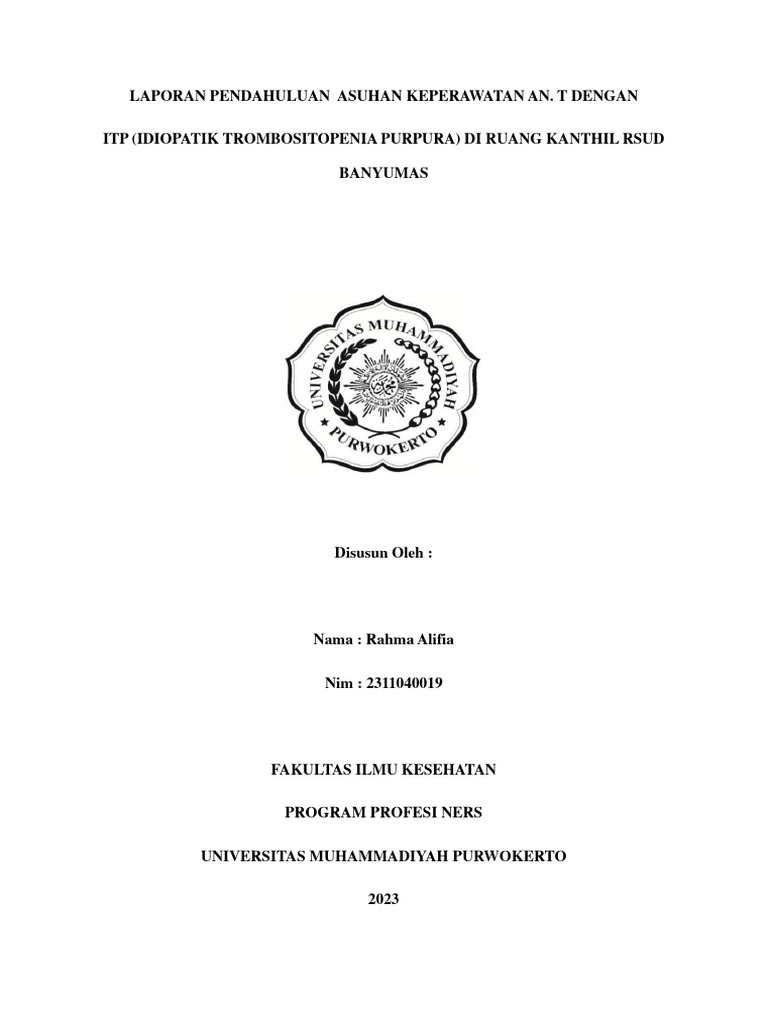 Asuhan Keperawatan ITP di RSUD Banyumas | PDF | Pengembangan Diri | Kesehatan Holistik