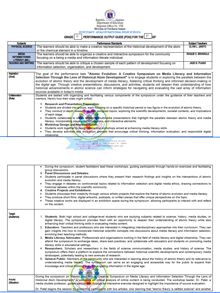 POG ACtion Format | PDF | Critical Thinking | Literacy