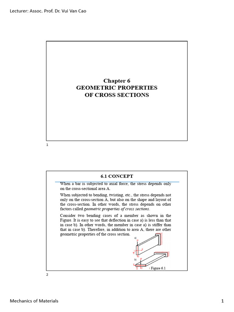 Chapter6-Properties of Cross Sections | PDF | Bending | Mechanical ...