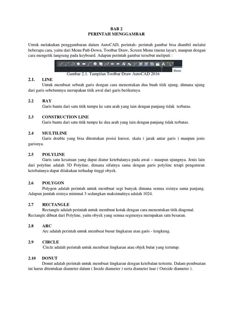 Tool Draw, Modify, Dimension | PDF