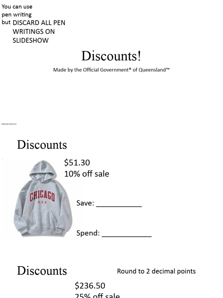 Discounts Maths PowerPoint | PDF