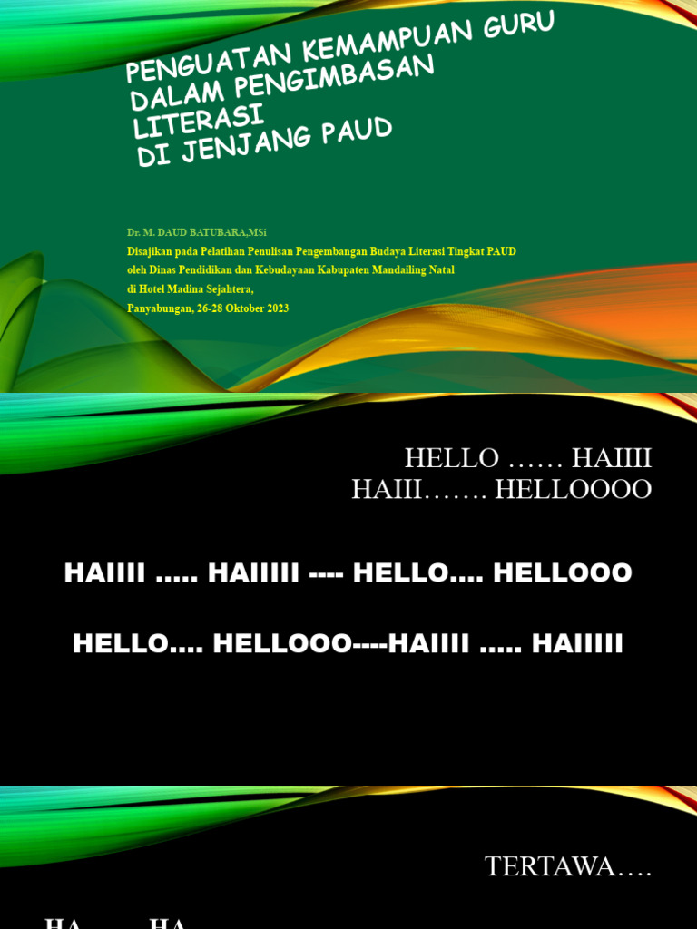 Penguatan Literasi di PAUD untuk Guru | PDF